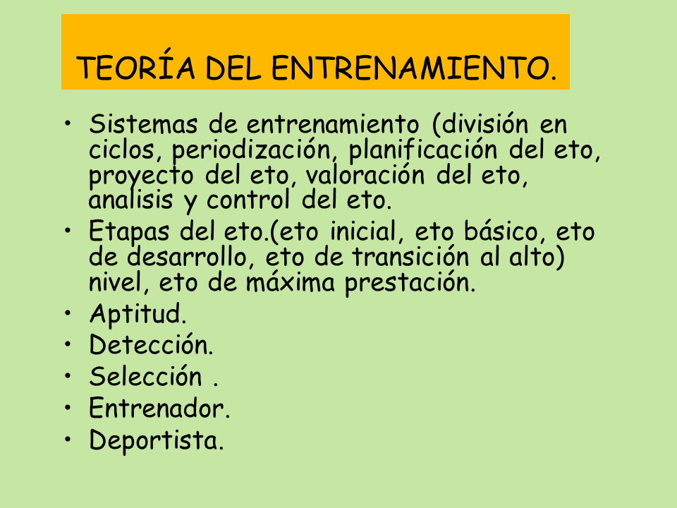 Conceptos Básicos del Entrenamiento Deportivo Conceptos Básicos del Entrenamiento Deportivo